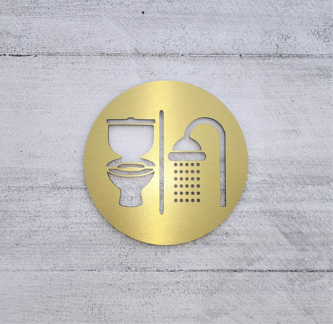 Restroom and Shower Sign With Symbols. Door Sign for Shower - Etsy