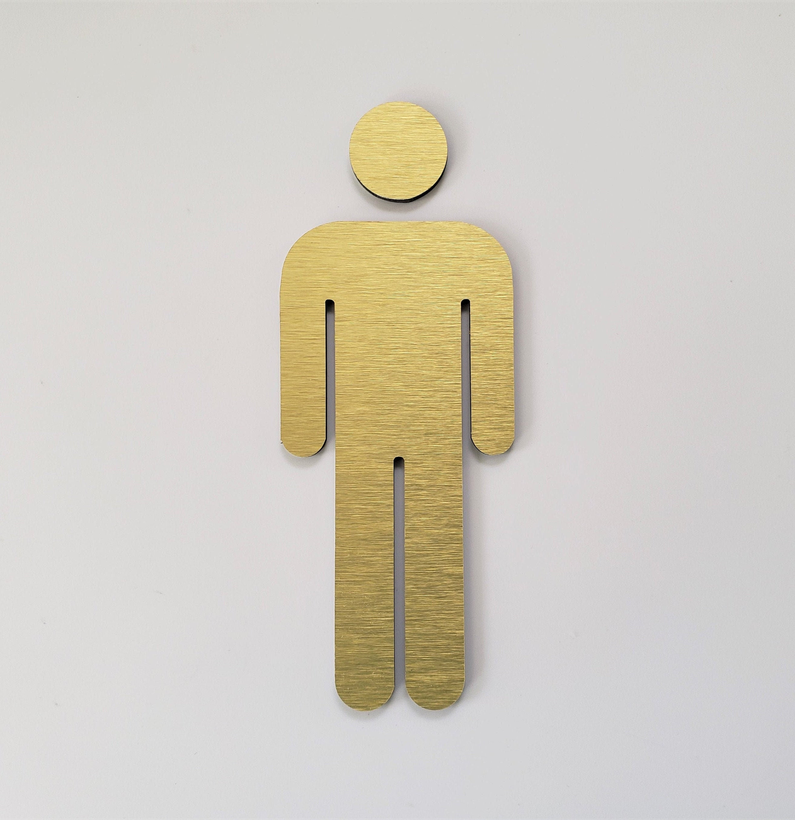 Male figure for bathroom door. Fitting room signs. Metal restroom ...