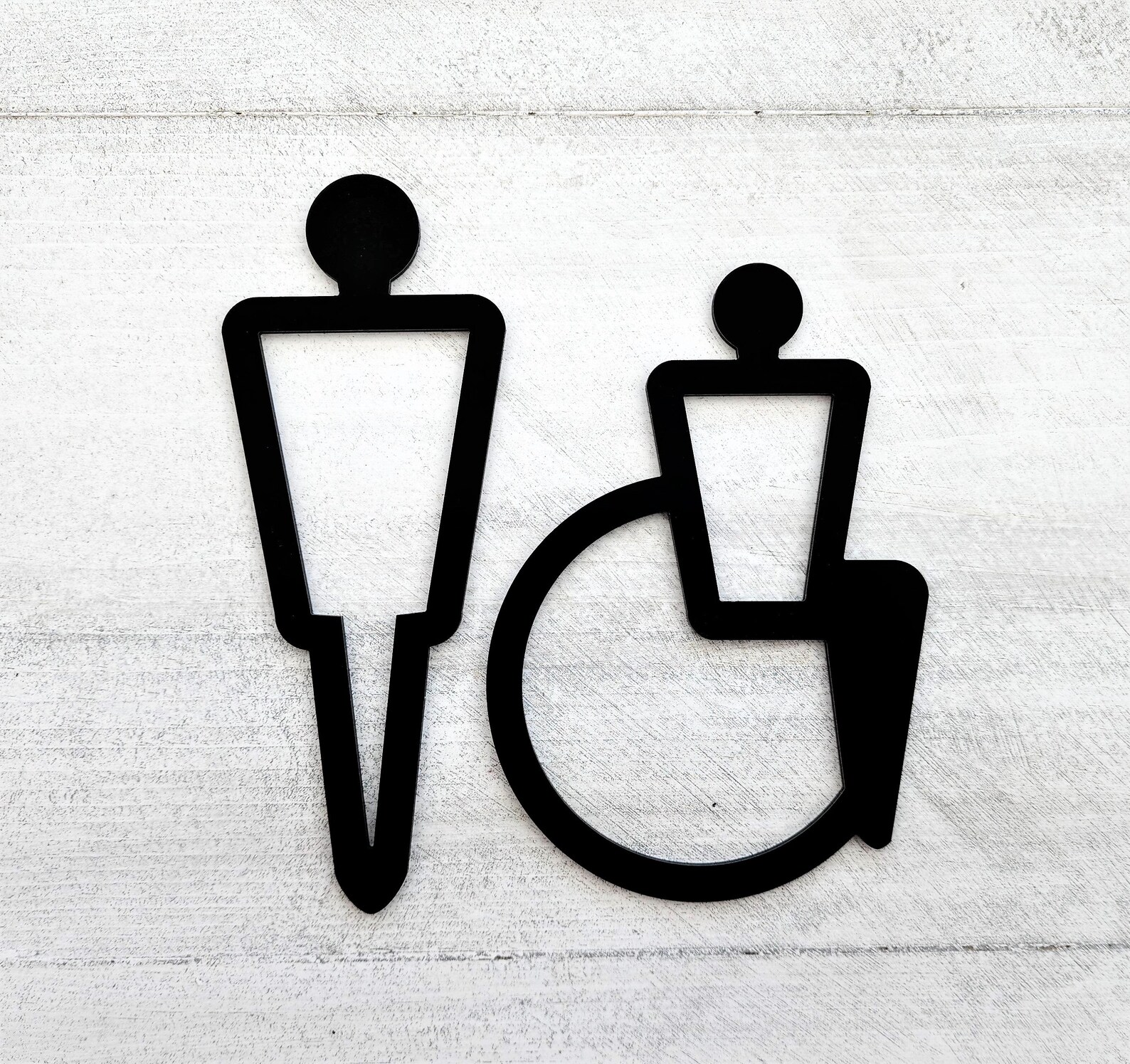 Set of 2 Male Restroom Figures. Handicap Accessible Restroom Signs ...