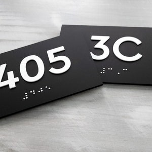 ADA Room Number Signs. Custom ADA Compliant Number Plaques. Apartment ...
