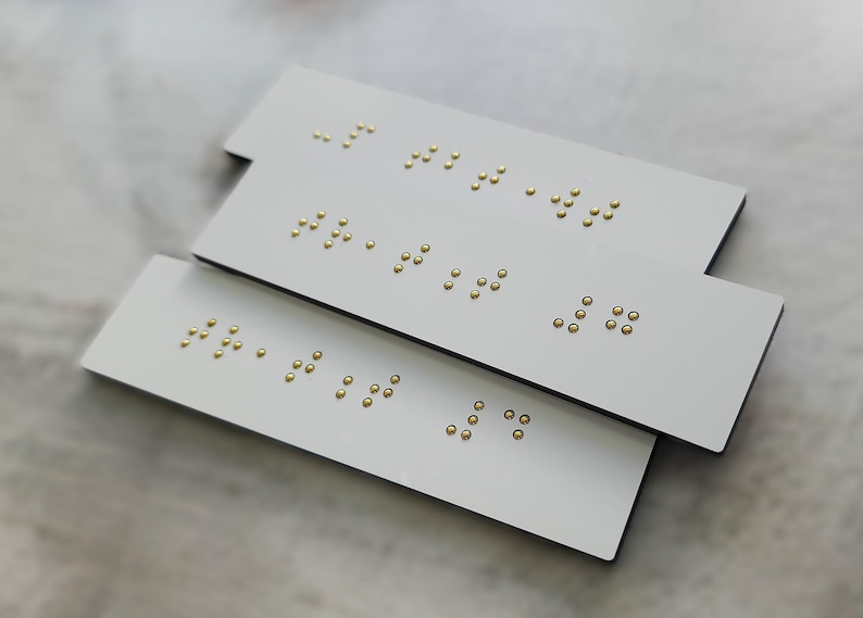 Custom Braille Plaques. Braille Signs With Custom Text. Grade 2 Domed ...