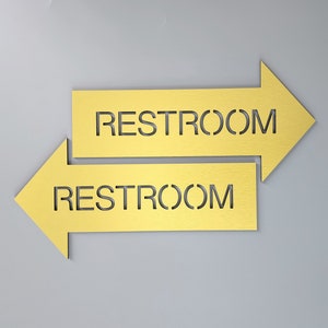 Restroom Sign With Arrow. Bathroom Signs. Wayfinding Sign. Information ...
