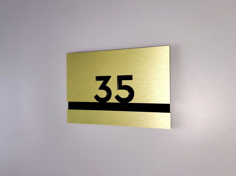 Brushed Gold Number Signs. Custom Door Numbers. Apartment Number Signs ...