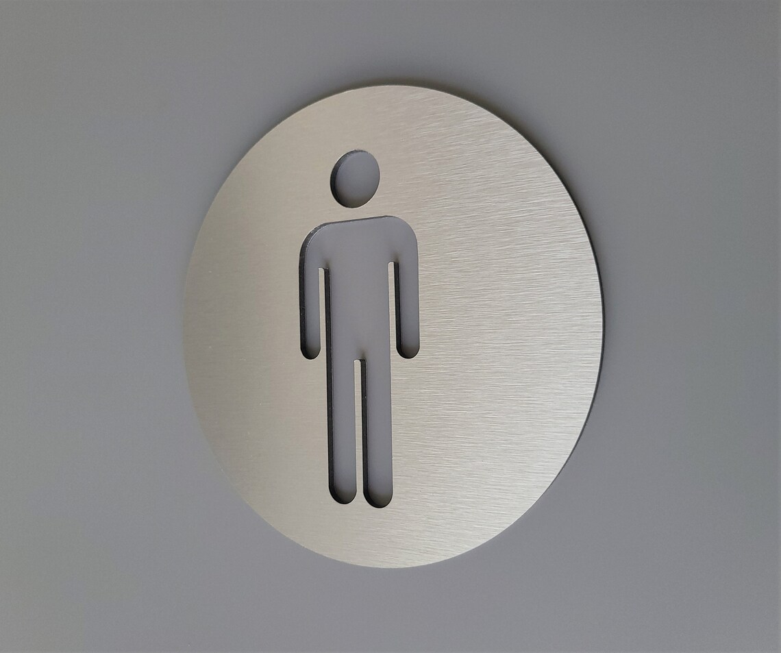 Male bathroom sign. Metal restroom door sign. Men's | Etsy