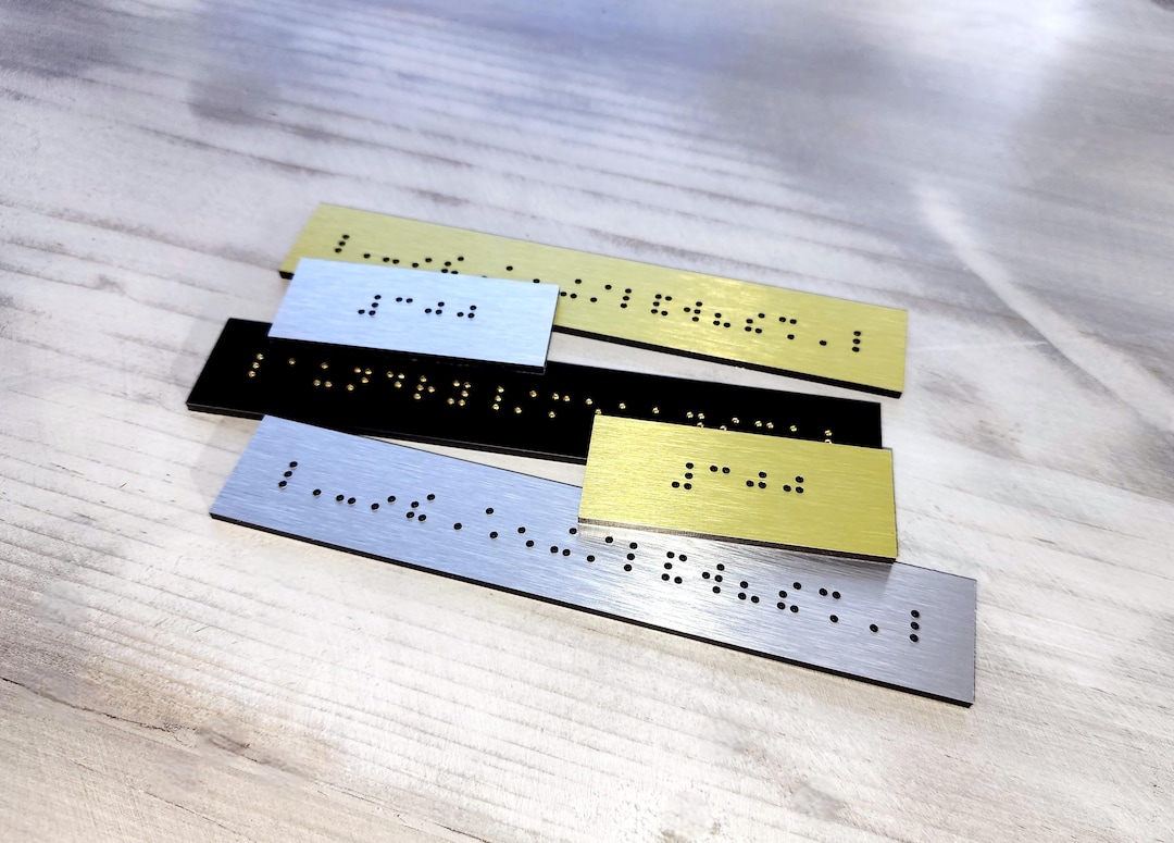 Custom Braille Plaques. Braille Signs With Custom Text. Grade 2 Domed ...