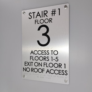 Stairwell Floor Number Signs. ADA and IFC Compliant Stairwell Signs ...