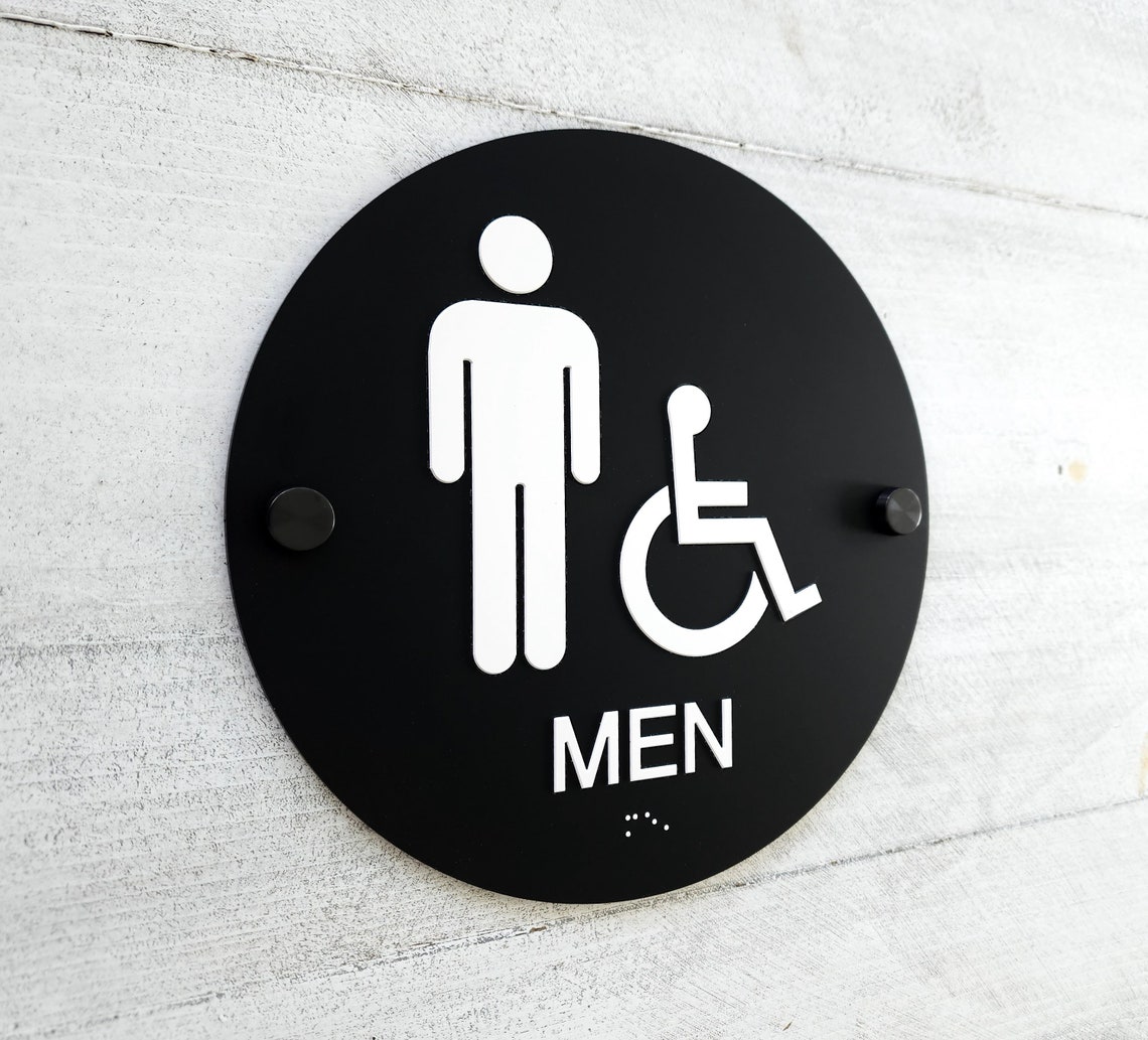 ADA Men Restroom Sign. Handicap Accessible Men's Bathroom. ADA ...