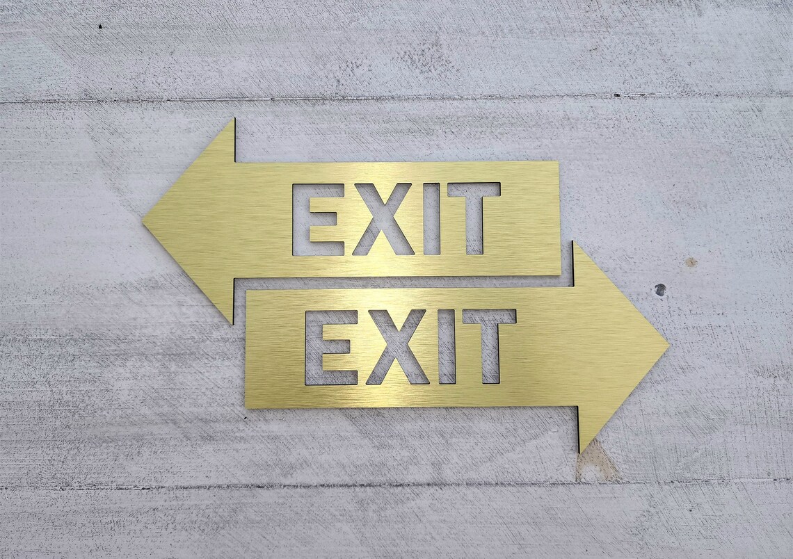 Directional Exit Sign. Exit Sign With Arrow. Arrow Signs. - Etsy