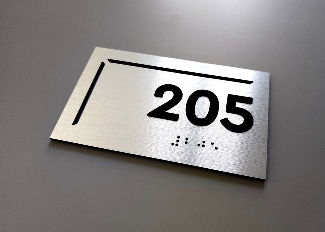 ADA Compliant Custom Number Plaques. Modern ADA Hotel Room Number Signs ...