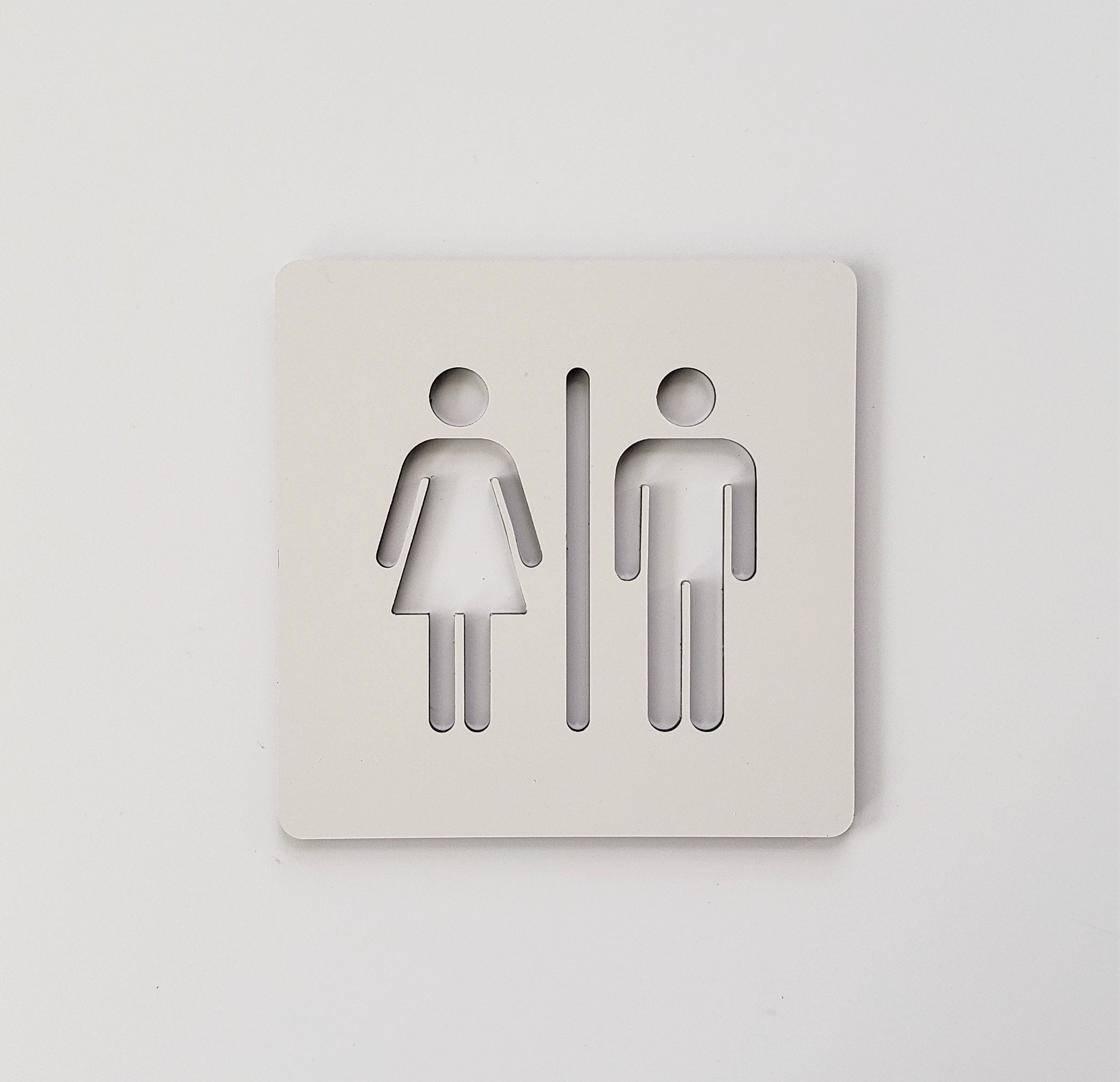 Square bathroom signs. Unisex restroom sign gold. All Gender restroom ...