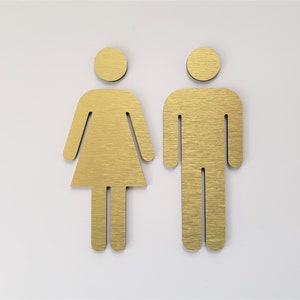 Male Female Bathroom Figures Set of 2. Restroom Door Sign. - Etsy