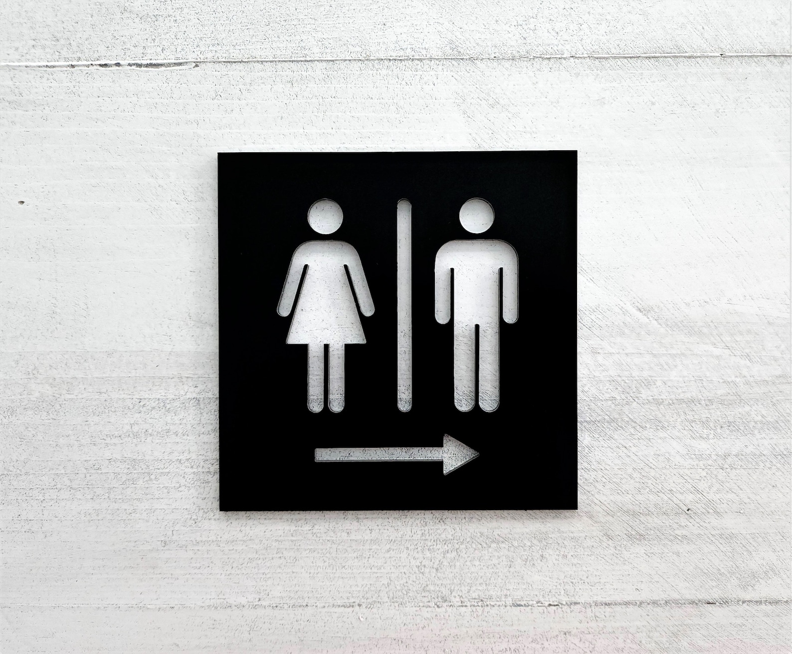 Restroom Arrow Sign. Bathroom Signs With Arrow. Directional Restroom ...