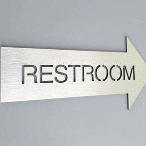 Restroom Sign With Arrow. Bathroom Signs. Wayfinding Sign. Information ...