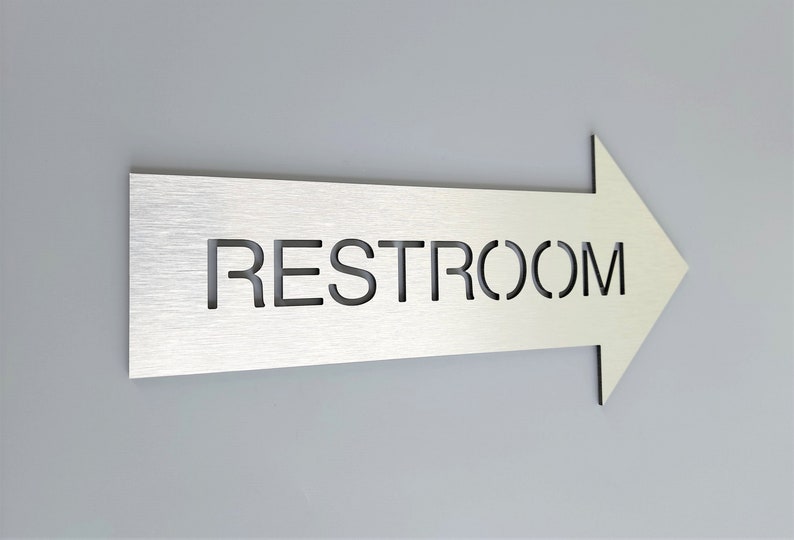 Restroom Sign With Arrow. Bathroom Signs. Wayfinding Sign. - Etsy