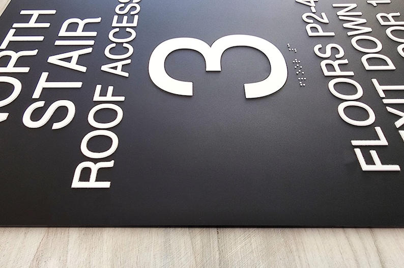 ADA and IFC Compliant Stairwell Floor Number Signs. Stairwell Level ...