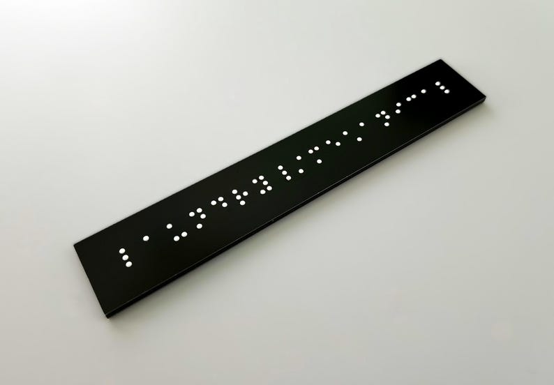 Custom Braille Plaques. Braille Signs With Custom Text. Grade 2 Domed ...