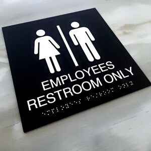 Employees' Restroom Only Sign. ADA Compliant Bathroom Signs. Employees ...