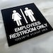 Employees' Restroom Only Sign. ADA Compliant Bathroom Signs. Employees ...