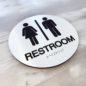 ADA Compliant Unisex Restroom Sign. Unisex Bathroom Signage. ADA ...