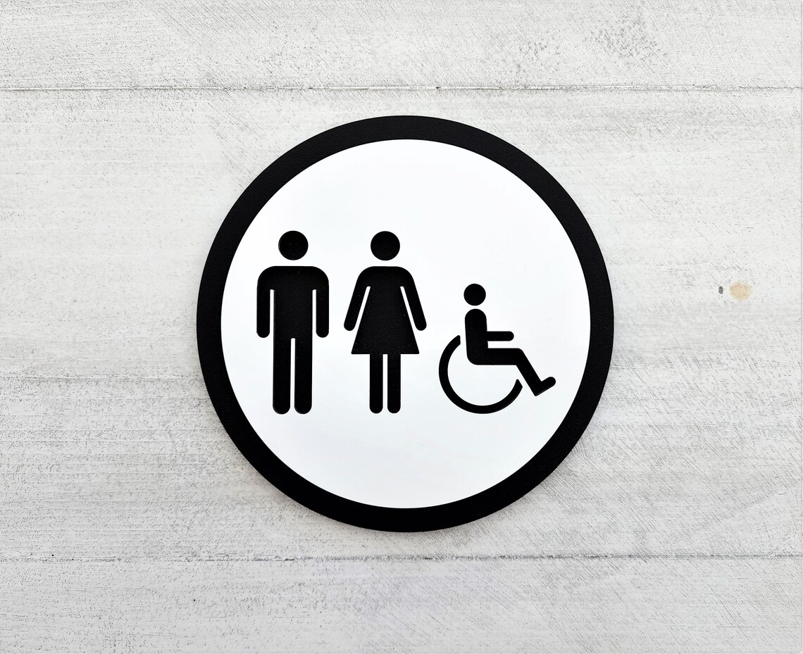 Handicap Accessible Bathroom Sign. All Gender Restroom Signs. - Etsy