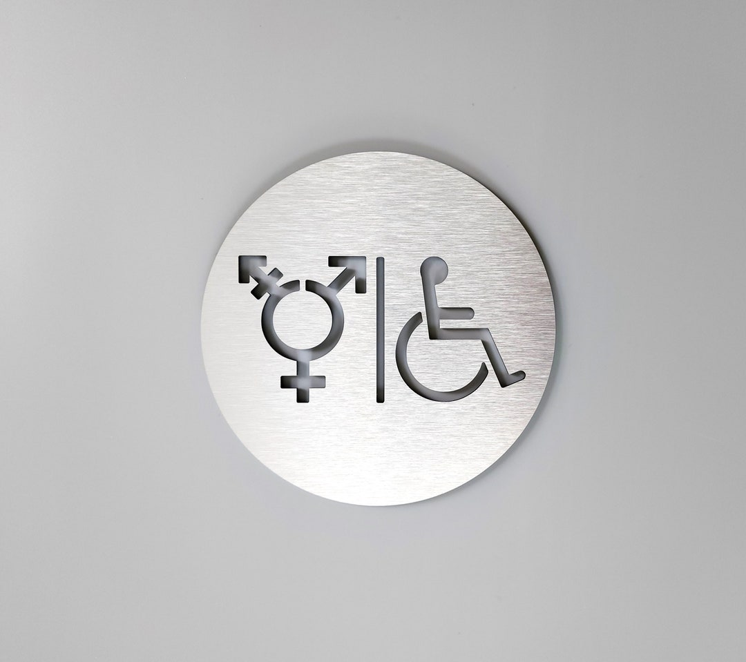 Gender Neutral Handicap Accessible Bathroom Sign. Gender Symbol Sign ...