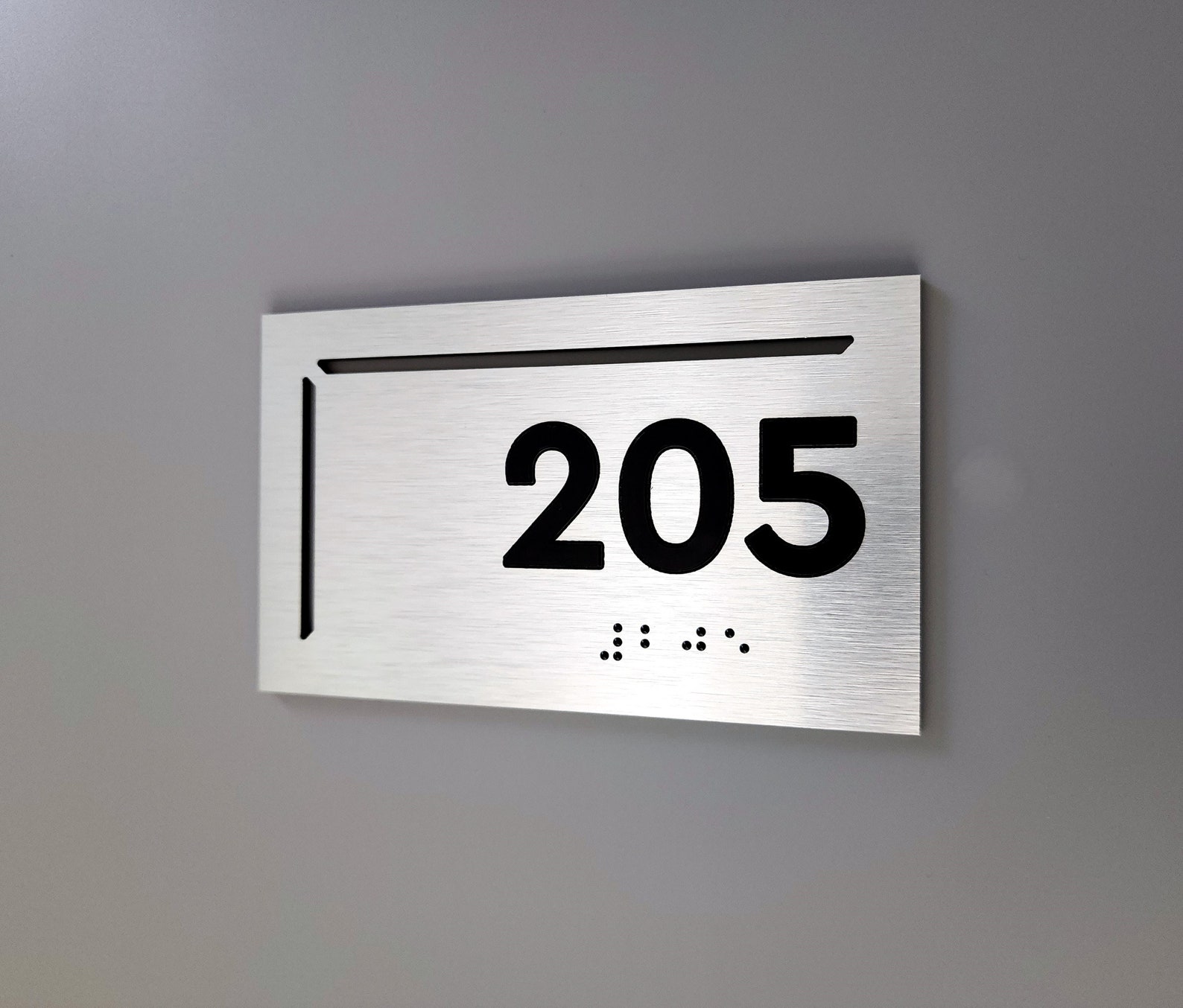 ADA Compliant Custom Number Plaques. Modern ADA Hotel Room Number Signs ...