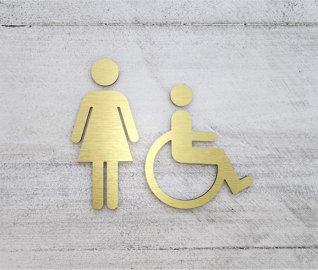 Female Bathroom Figures - Set of 2. Handicap Accessible Restroom Sign ...