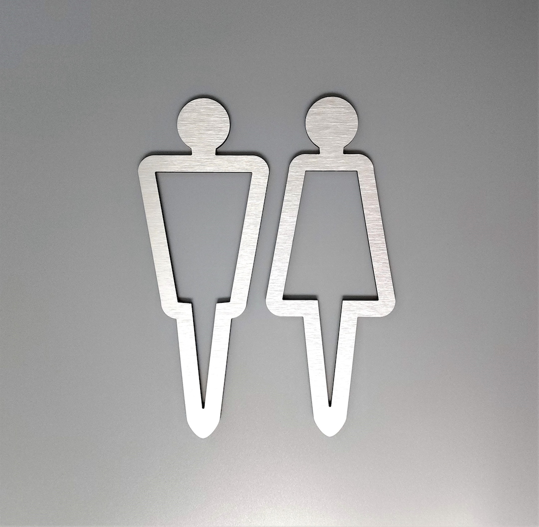 Male Female Figures for Bathroom Door - Set of 2. Men Women Symbols for ...