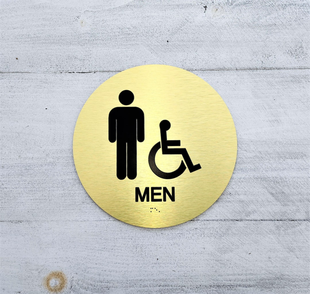 ADA Men Restroom Sign. Handicap Accessible Men's Bathroom. ADA ...