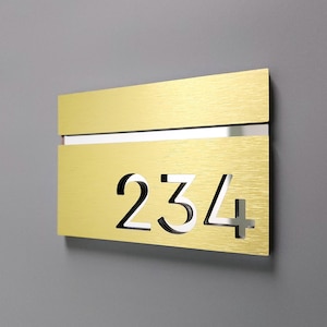 Gold Door Number Sign. Custom Number Plaque for Apartments and Hotel ...