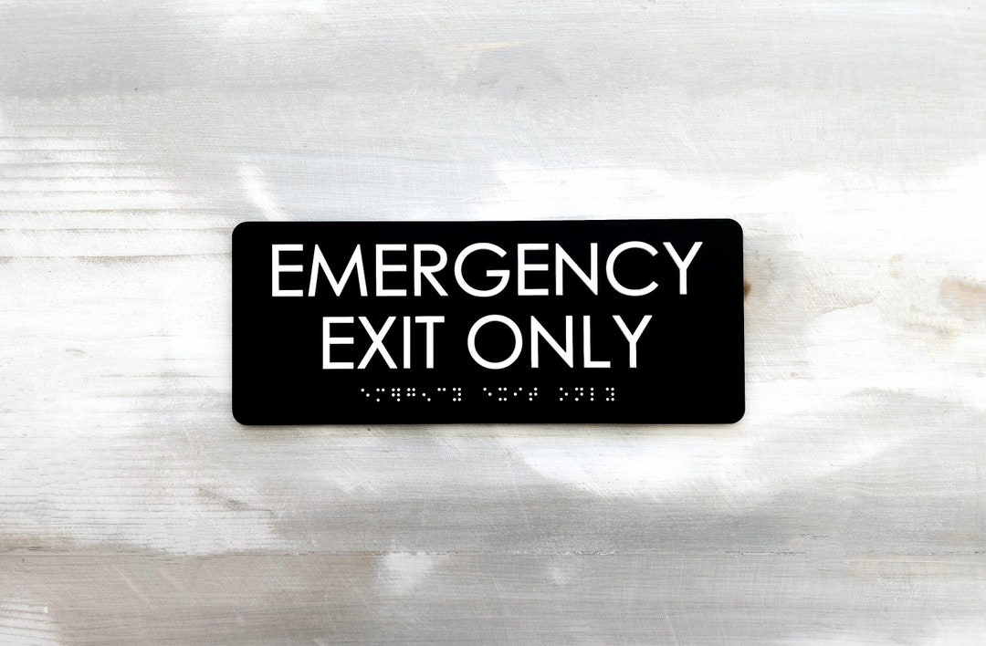 Emergency Exit Only Sign. ADA Compliant Exit Signage. Custom ADA Door ...