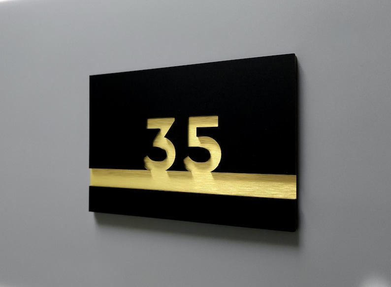 Modern Black Number Signs. Custom Room Numbers. Door Number Plaques for ...