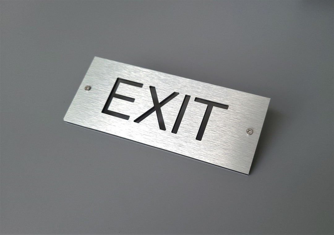 Aluminum Exit Sign. Metal Exit Door Sign. Safety Business Sign. - Etsy