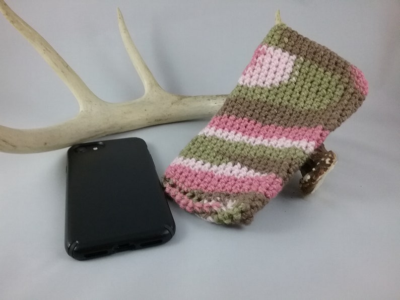 Hand Crocheted Mobile Phone Jacket-pink and Brown Multi-color - Etsy