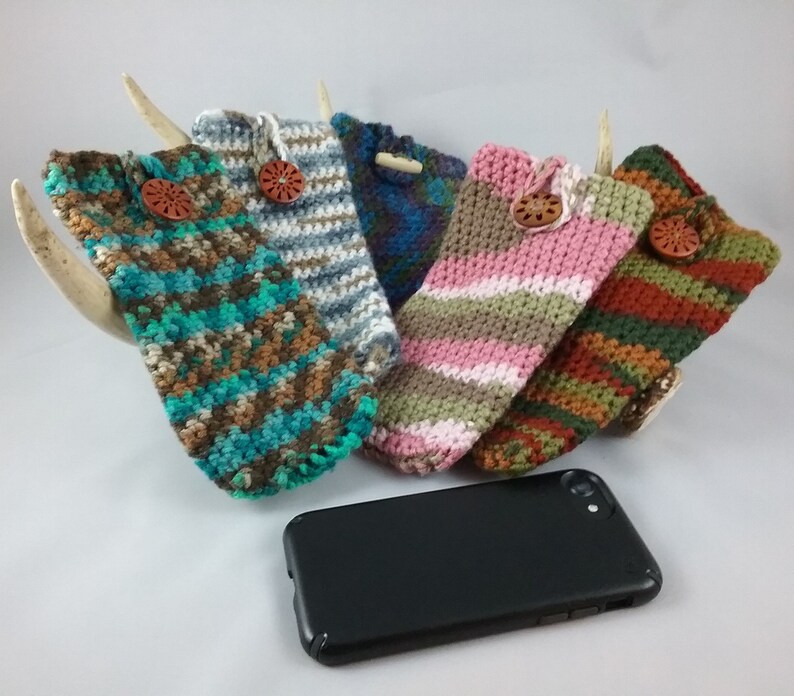 Hand Crocheted Mobile Phone Jacket-pink and Brown Multi-color - Etsy