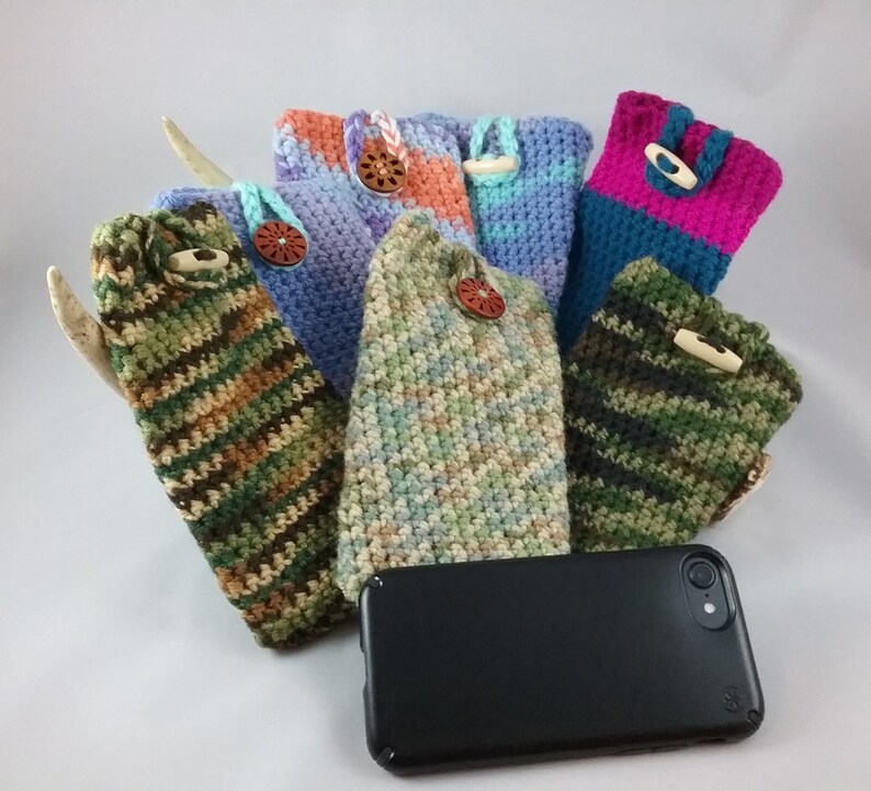 Hand Crocheted Mobile Phone Jacket-pink and Brown Multi-color - Etsy