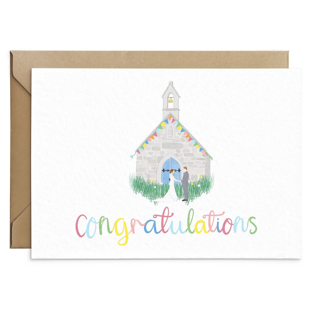 Church Wedding Card - Christian Wedding Congratulations Card - Handmade ...