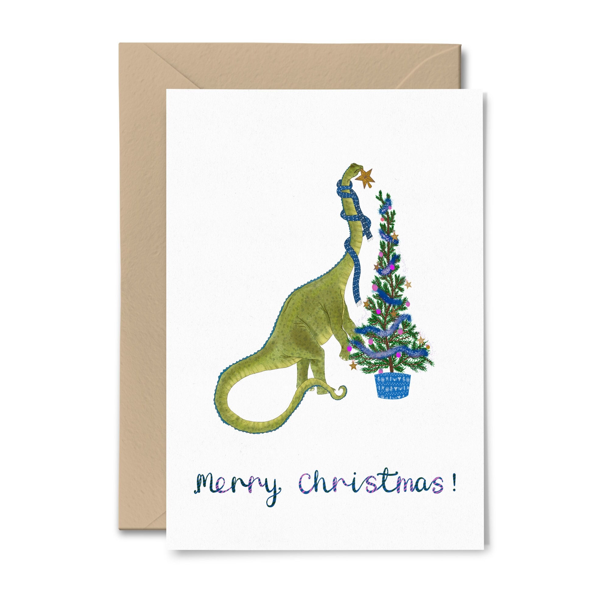Dinosaur Christmas Cards T-rex Christmas Card Set Set of 6 | Etsy UK