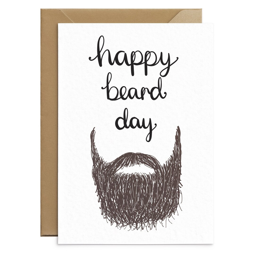 Happy Beard Day | Mens Beard Card | Mens Birthday Card | Funny Birthday ...