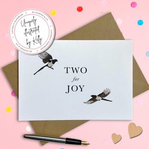 Two for Joy - Magpie Congratulations Card - New Baby Card - Alternative ...