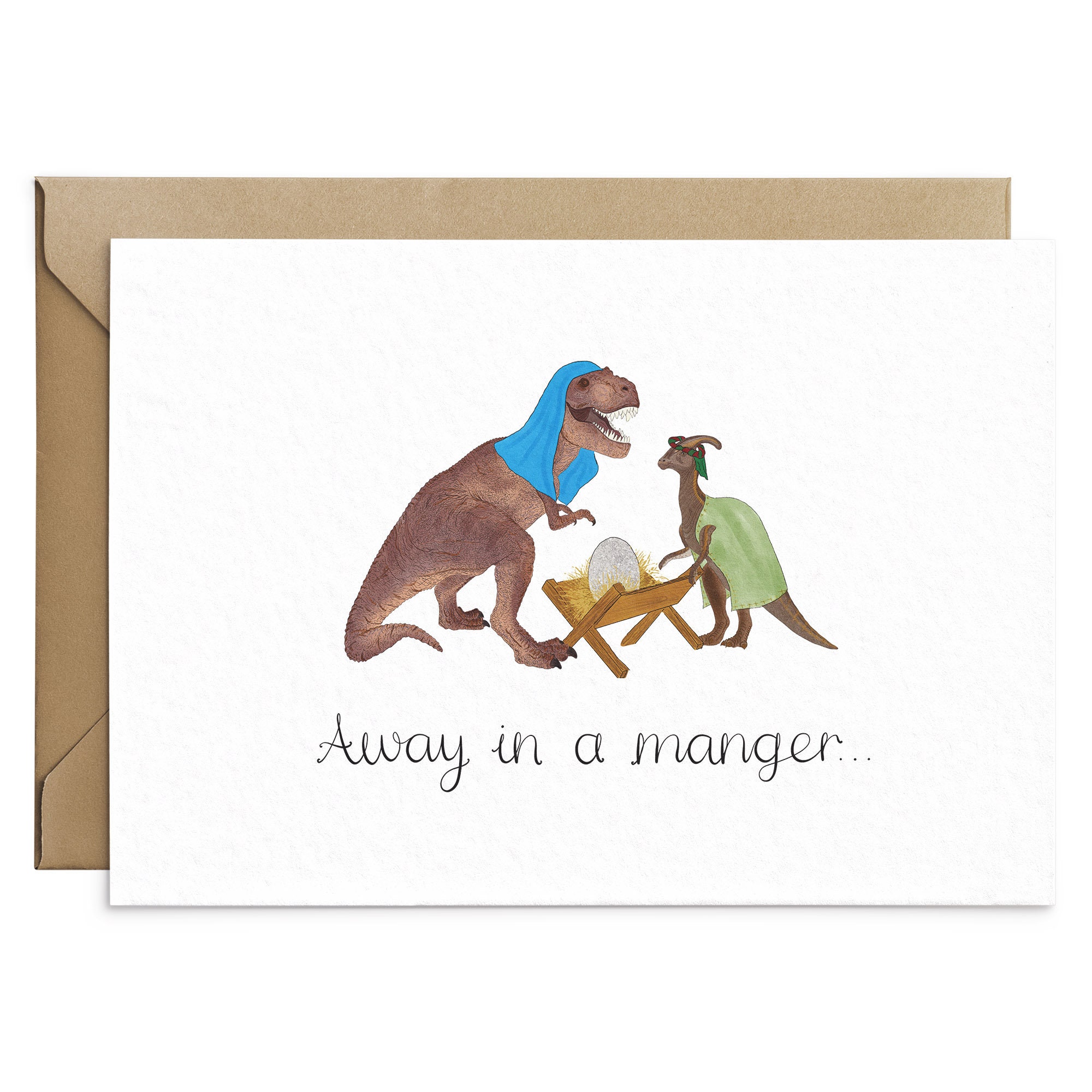 Dinosaur Nativity Christmas Cards Set of 6 Quirky Holiday - Etsy
