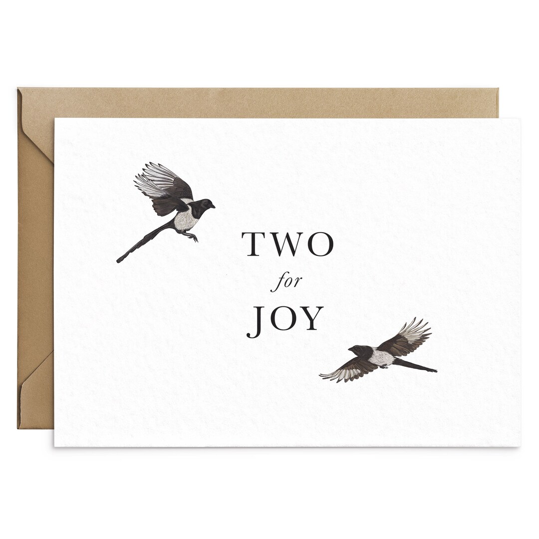 Two for Joy Magpie Congratulations Card New Baby Card Alternative ...