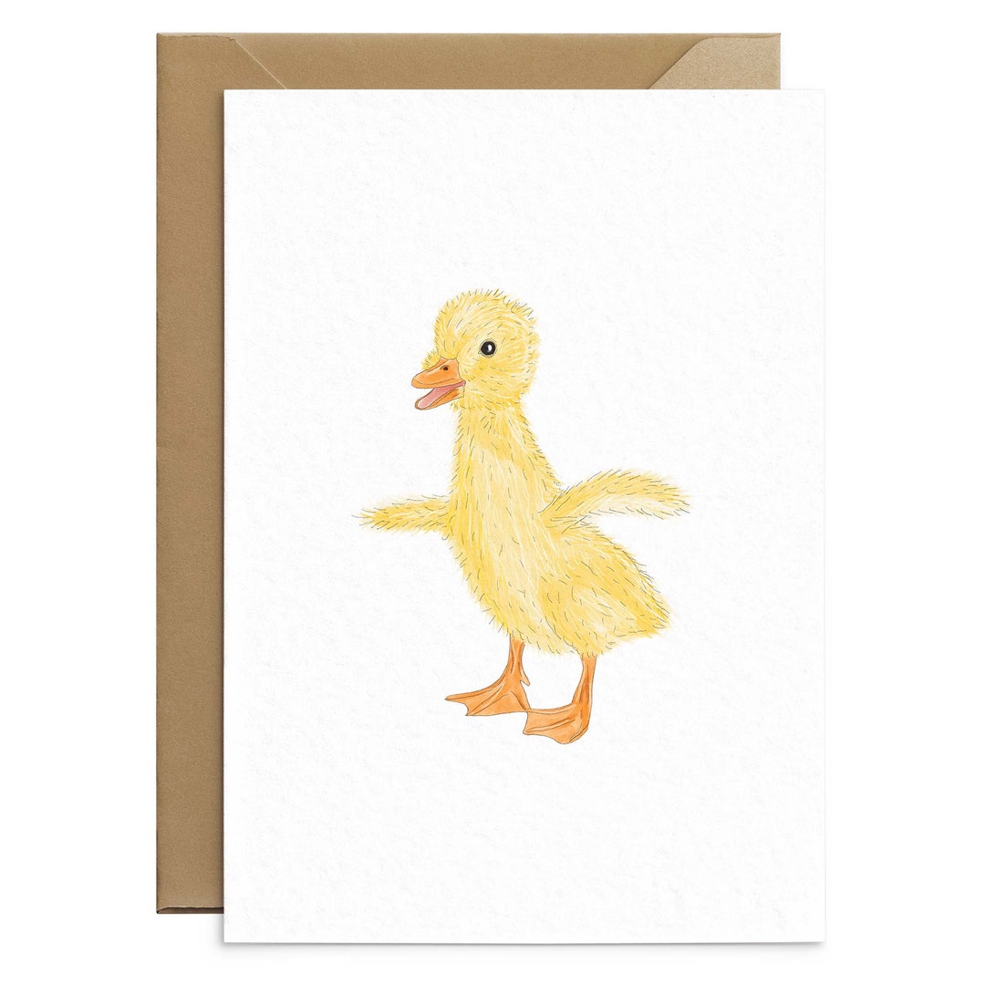 Cute Yellow Duckling Illustration Card Pack Set of Easter Greetings ...