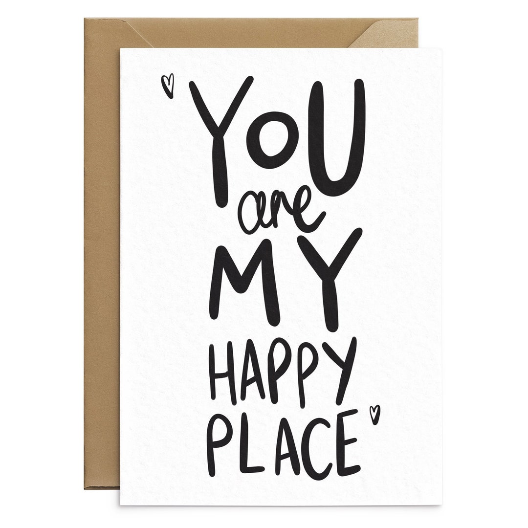 You Are My Happy Place Card I Love You Card for Boyfriend or Girlfriend ...
