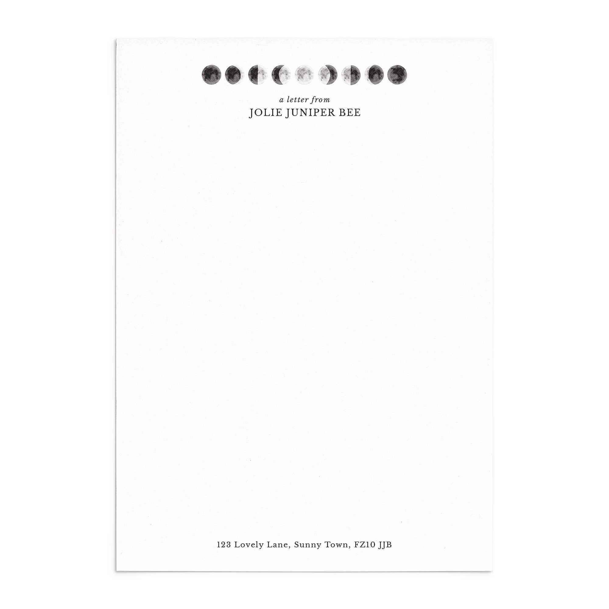 Moon Writing Paper Set personalised 20 Sheets W/ Envelopes - Etsy UK