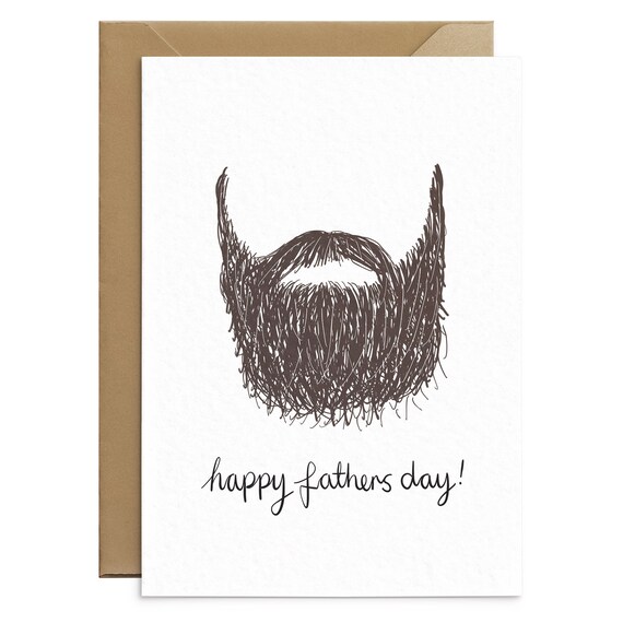 Fast Free Shipping Happy Fathers Day Card For Dad With A Beard Funny
