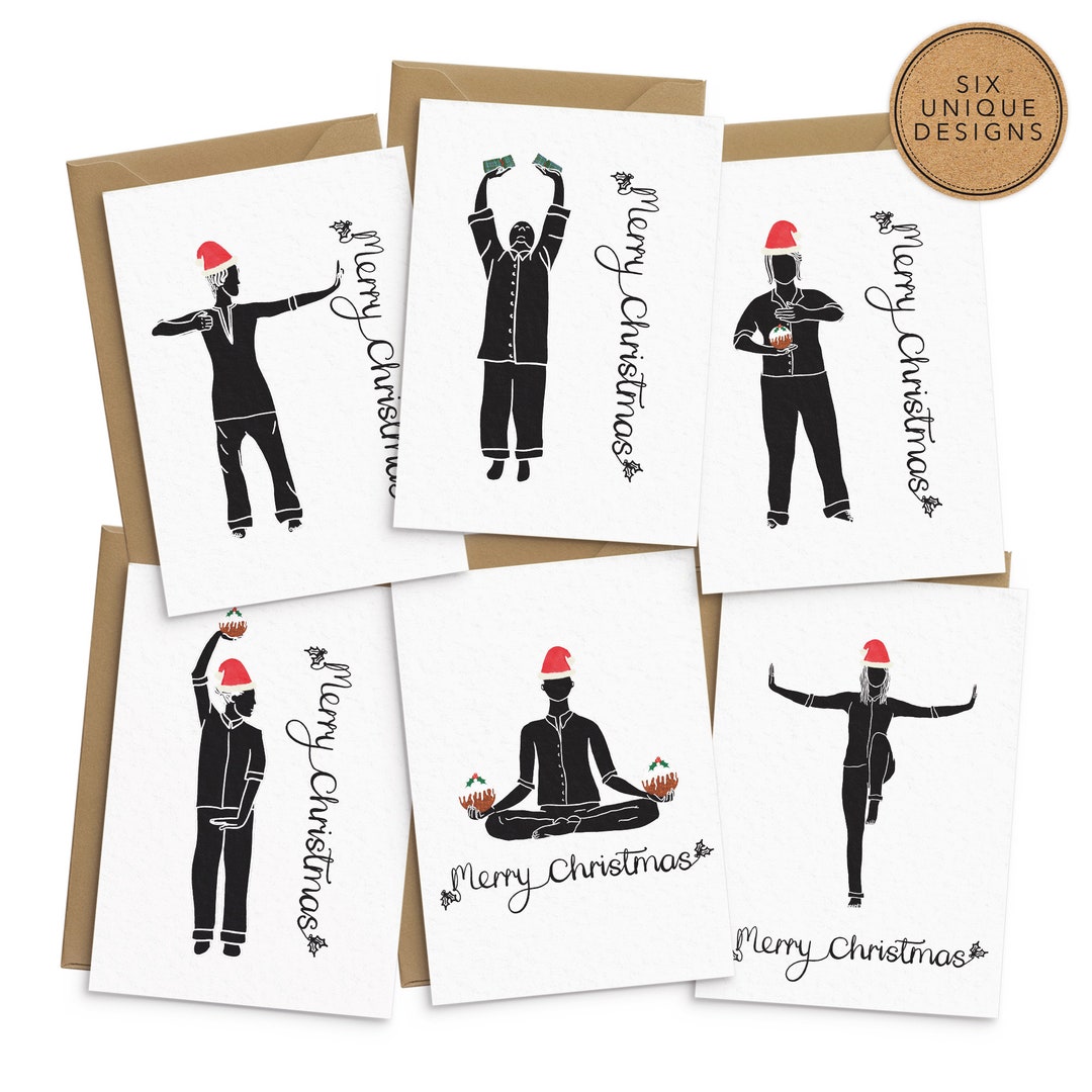 Tai Chi Christmas Cards Qi Gong Poses Funny Christmas Card Fitness ...