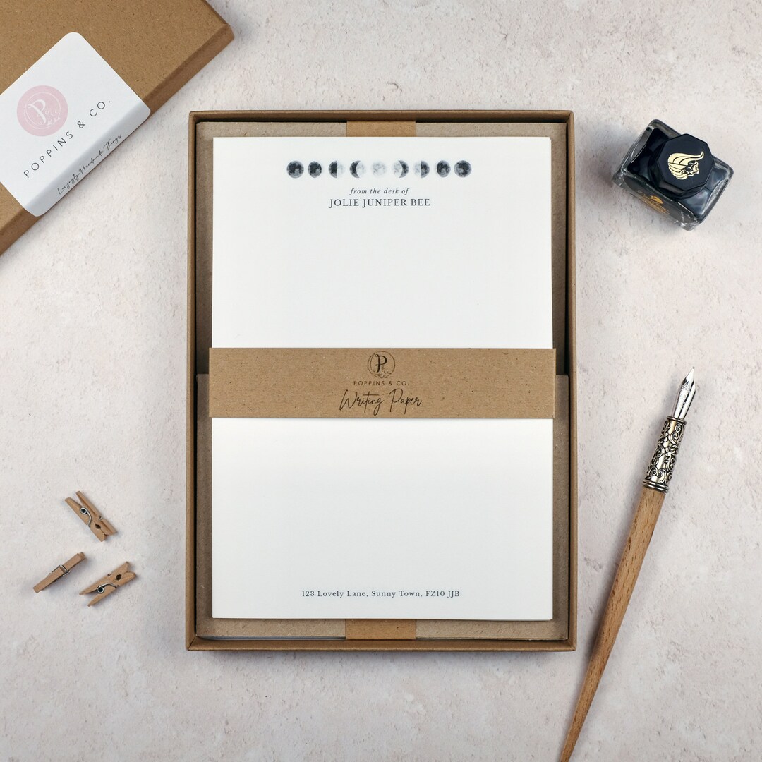 Moon Writing Paper Set personalised 20 Sheets W/ Envelopes Writing ...