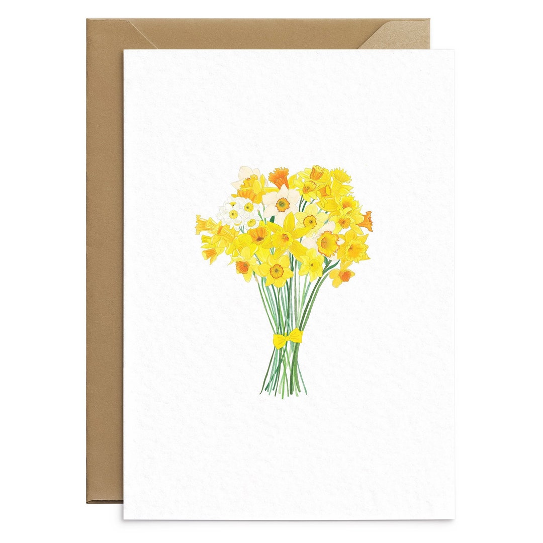 Daffodil Greeting Card - Easter Card - Spring Flower Card Blank - Etsy UK