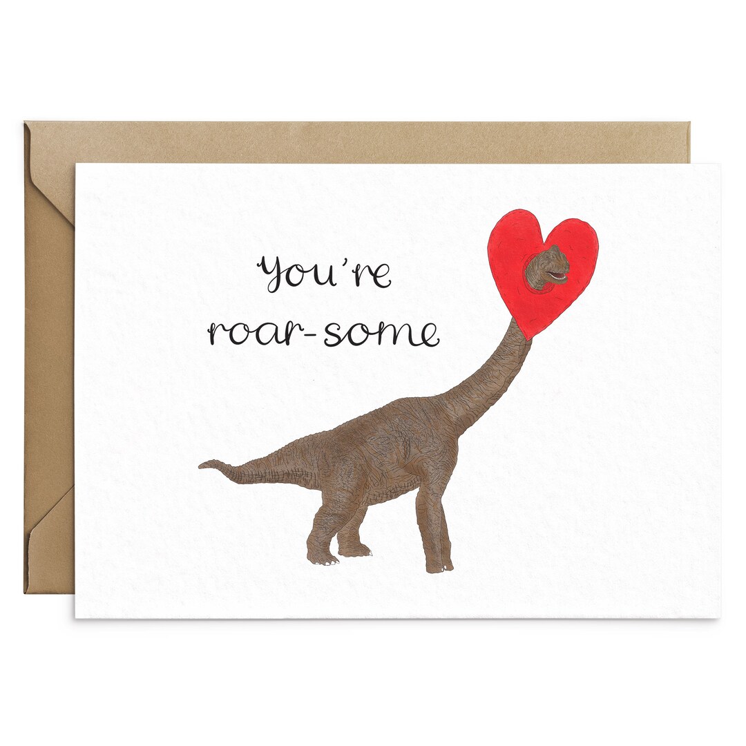 Silly Dinosaur Anniversary Card for Husband You're Roarsome Card for ...